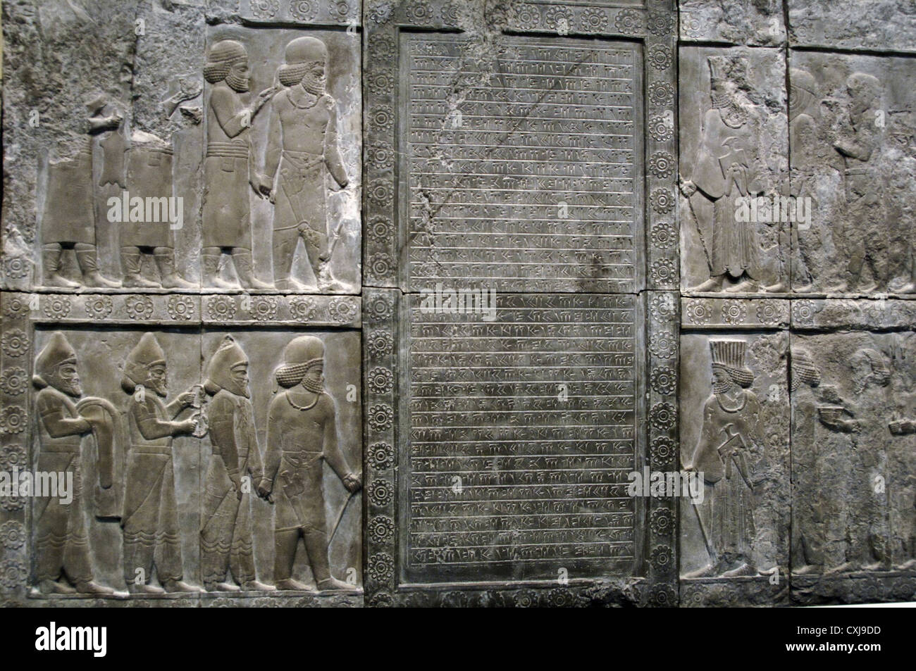 Palace of Darius I. Reliefs of the staircase of the Apadana. Cuneiform ...