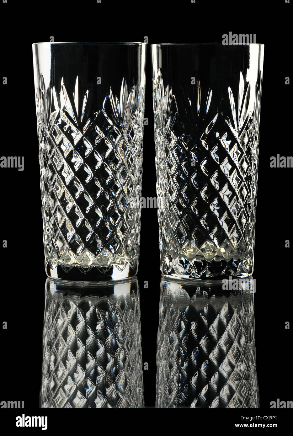 Two crystal glasses, isolated Stock Photo - Alamy