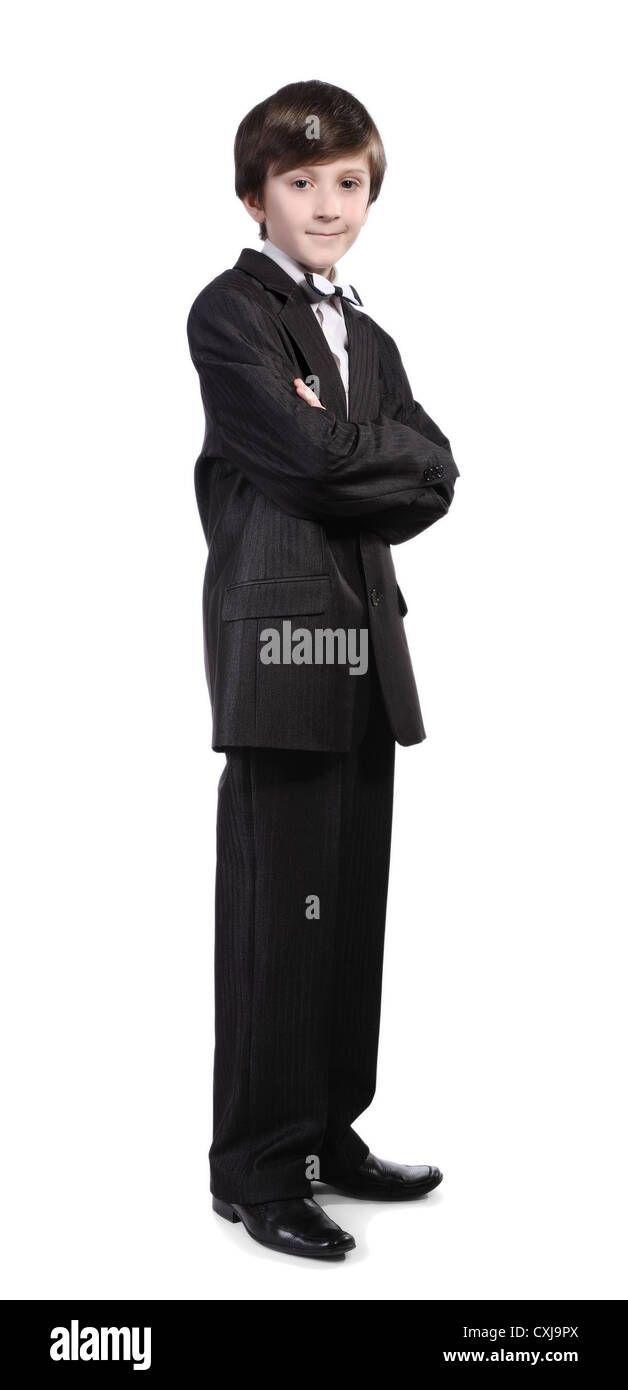 Black suit with white shirt and black bow tie hi-res stock photography ...