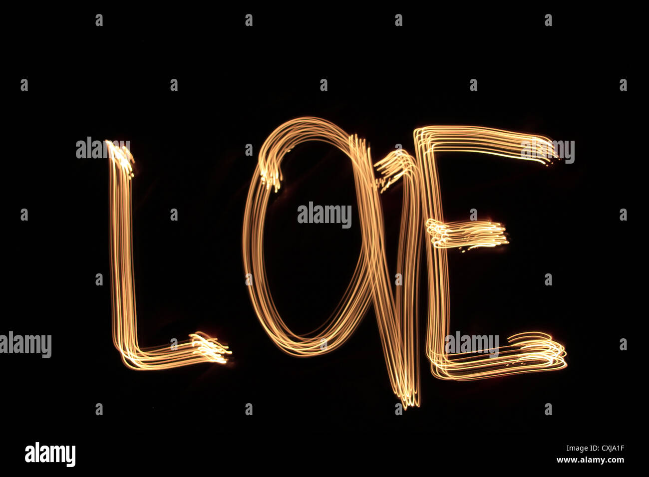 light writing LOVE Stock Photo - Alamy