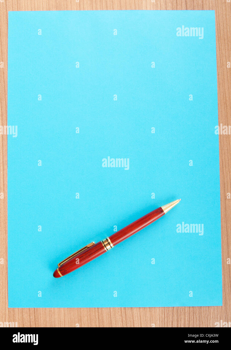 Paper background with pen Stock Photo - Alamy