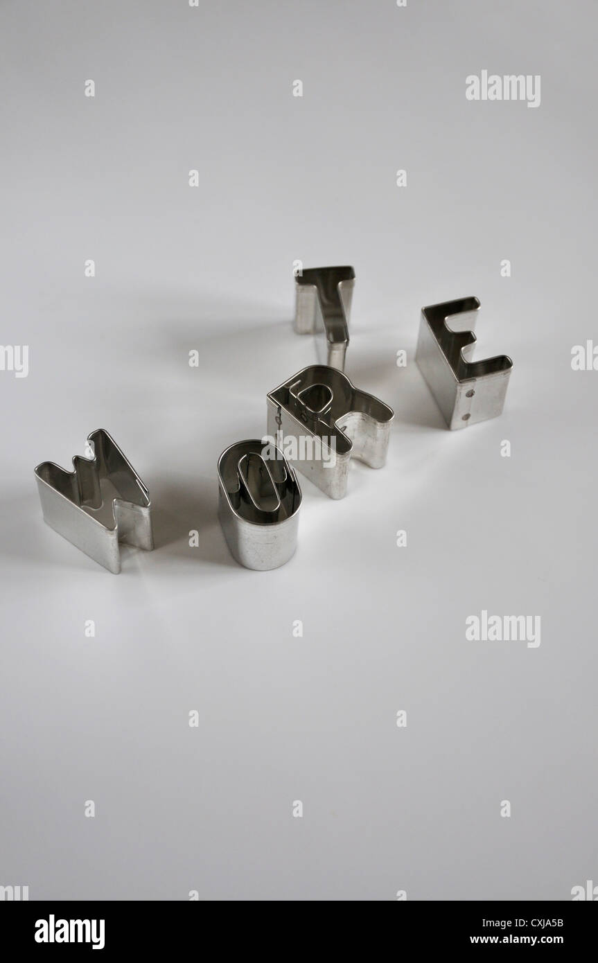 Metal letters on white background Stock Photo - Alamy