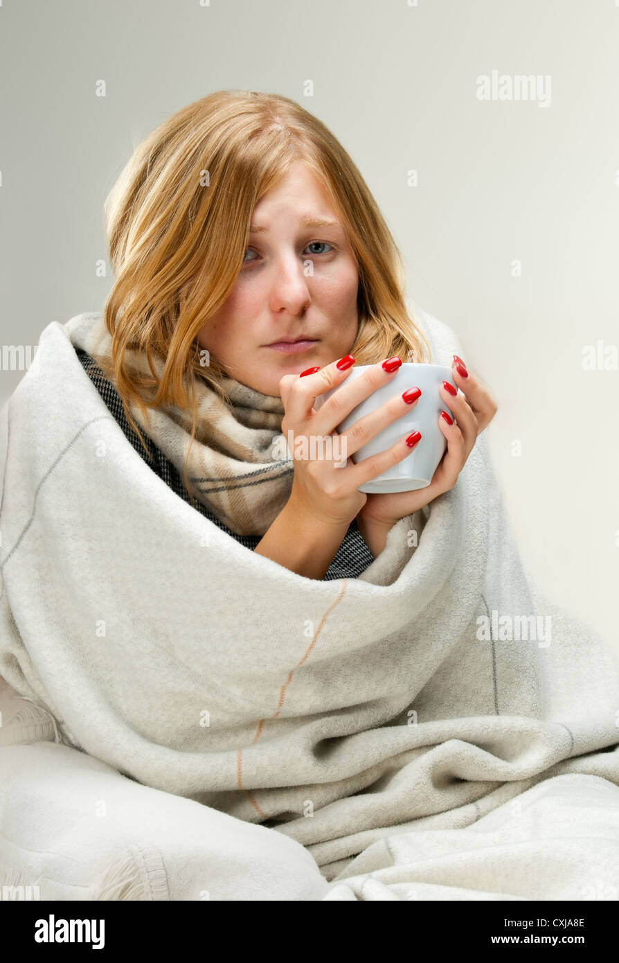 young ill woman Stock Photo - Alamy
