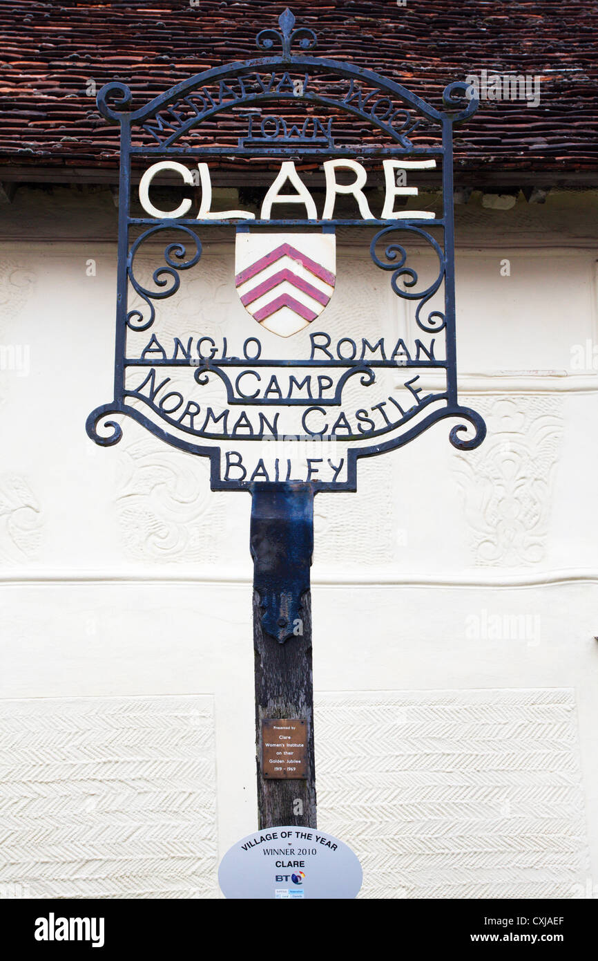 Clare Village Sign Suffolk England High Resolution Stock Photography ...