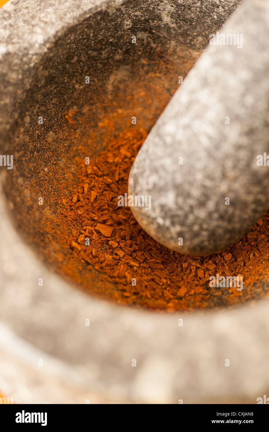 Mortar and pestle top view hi-res stock photography and images - Alamy