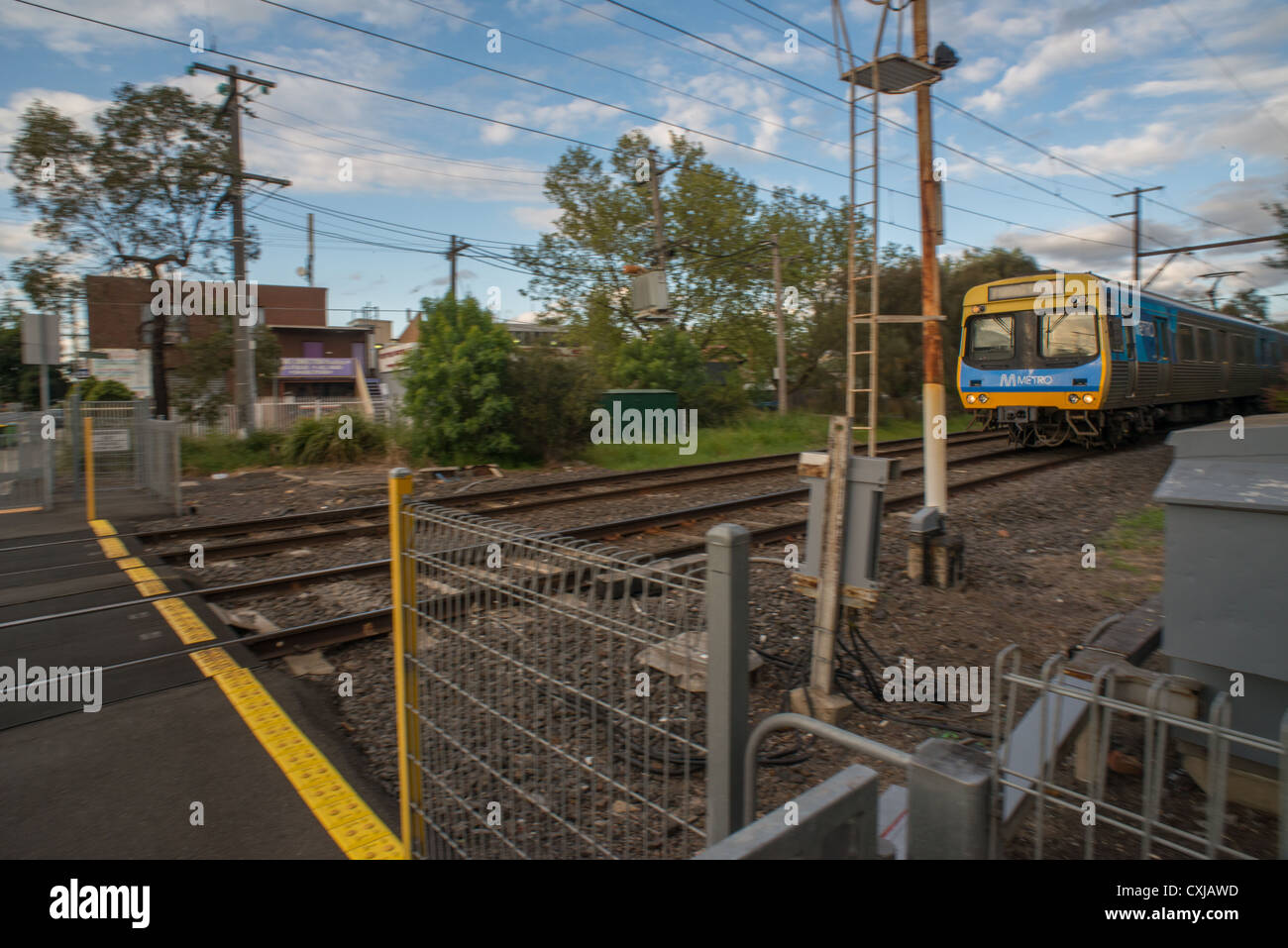 Train in Melbourne city Stock Photo - Alamy