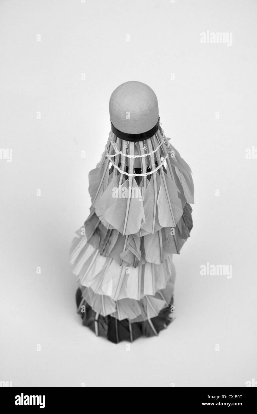 Old fashioned shuttlecocks on white background Stock Photo - Alamy