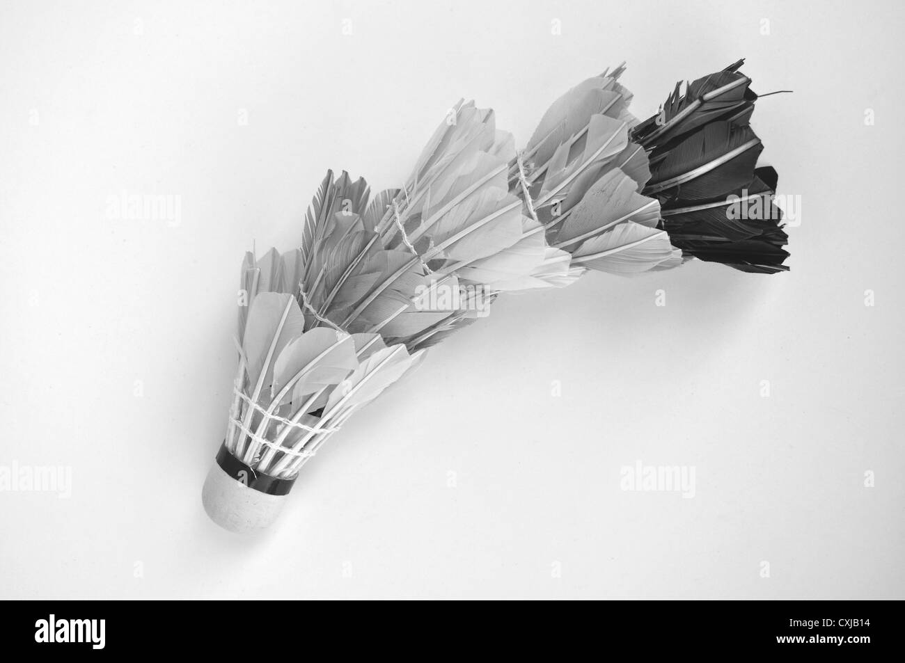 Old fashioned shuttlecocks on white background Stock Photo - Alamy