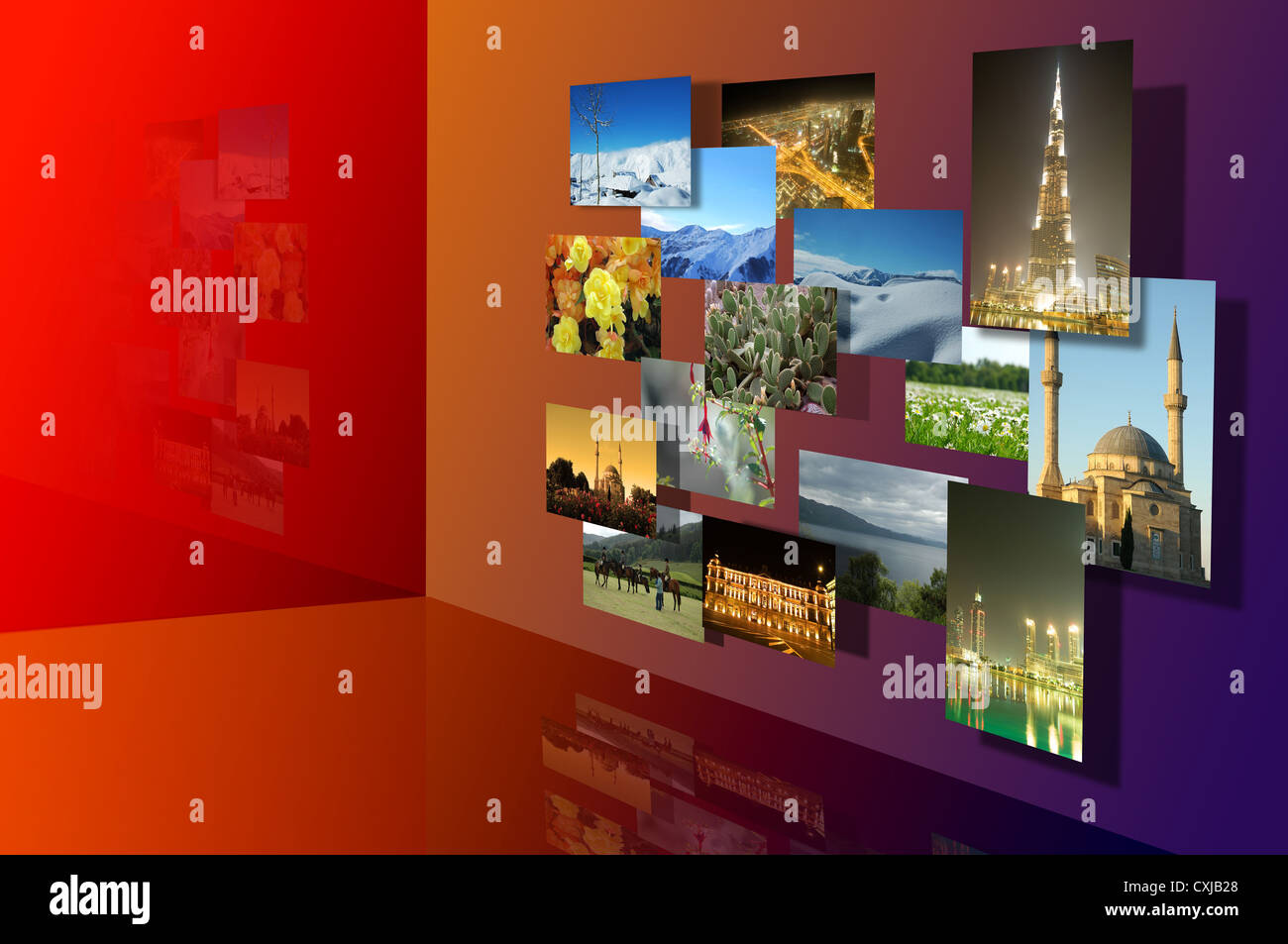 Abstract concept with collage of photos Stock Photo - Alamy