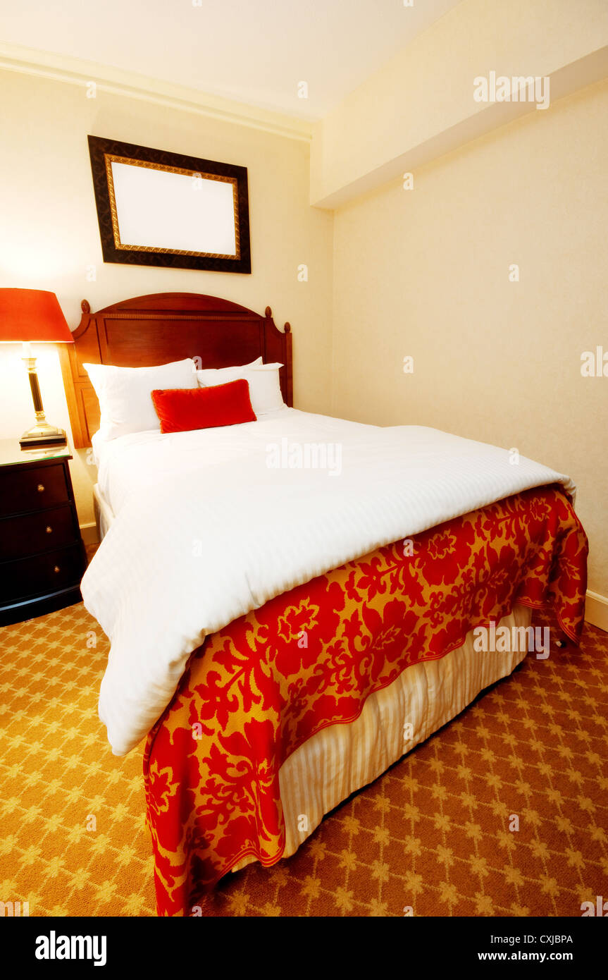 Double bed in the modern interior room Stock Photo - Alamy