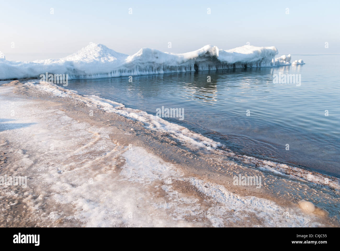 Ice-covered breakwater. Baltic sea. Kaliningrad region. Russia Stock ...