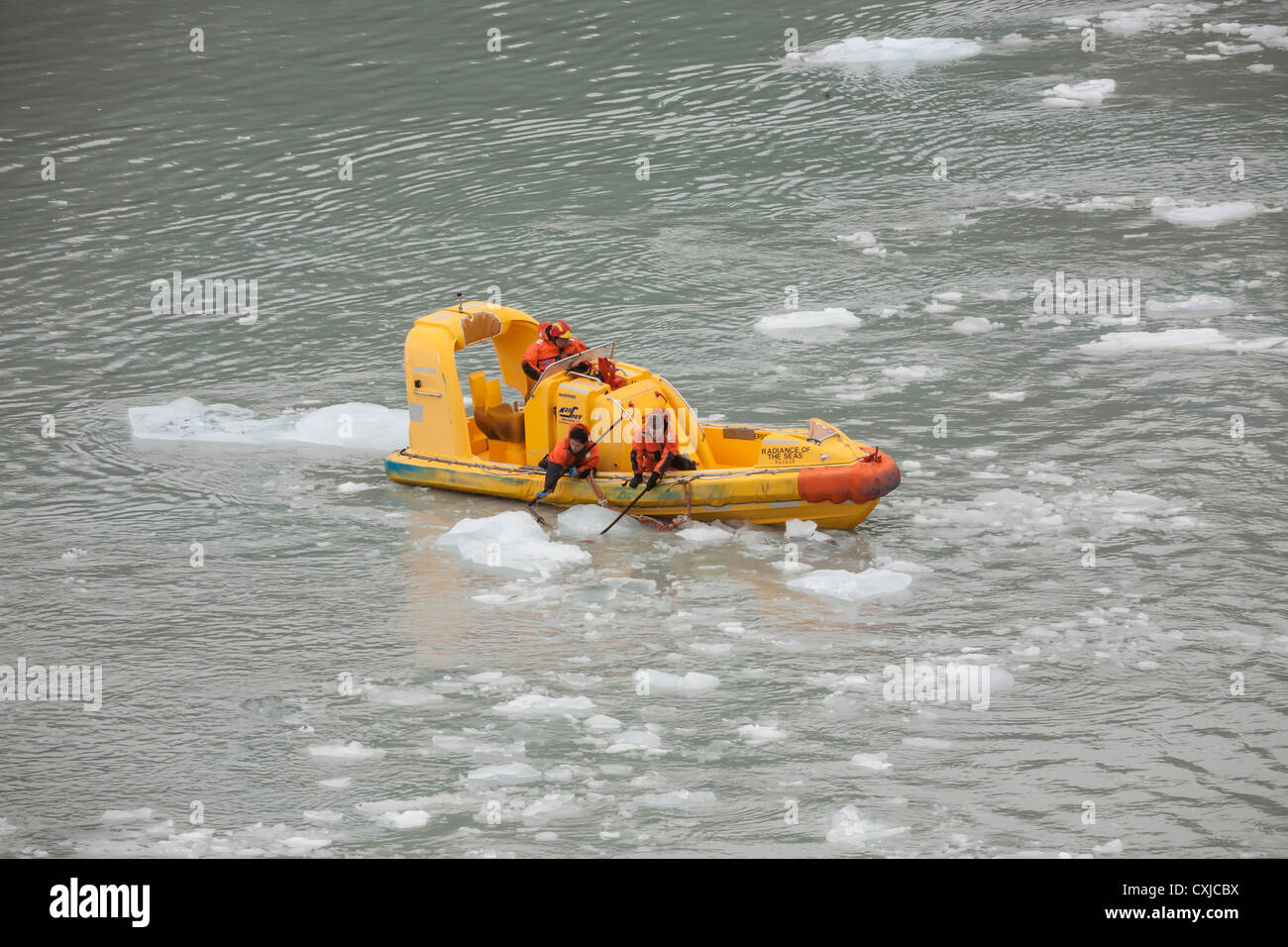 Rescue Boat in Disenchantment Bay, Alaska, USA Stock Photo - Alamy
