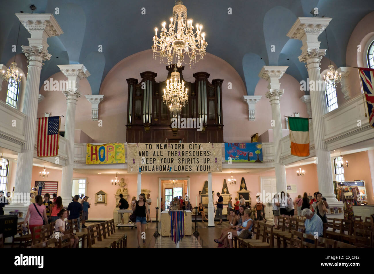 Interior of Saint Paul's chapel, September 11th memorial - New York ...
