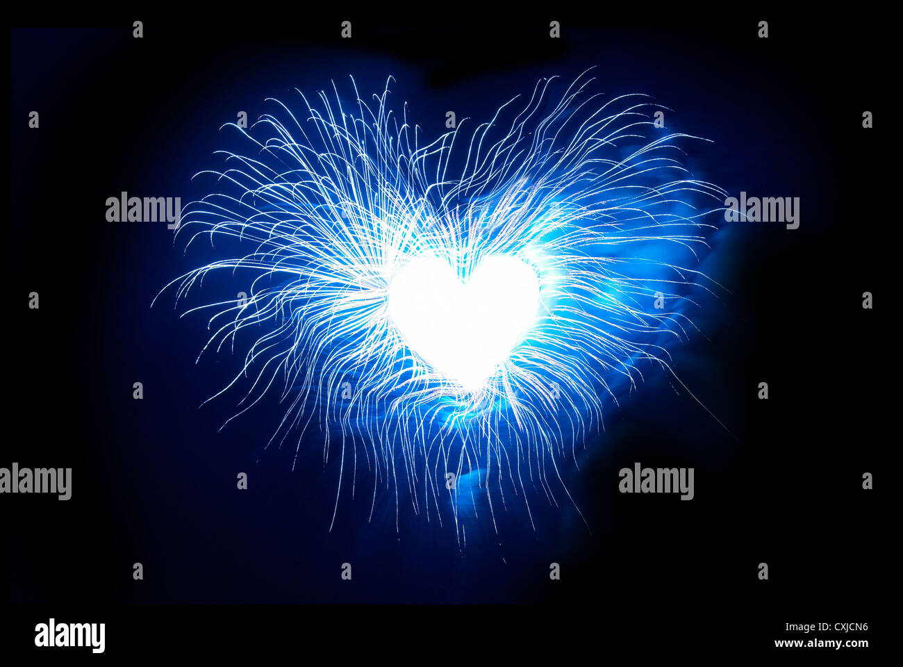 Heart from fireworks Stock Photo - Alamy