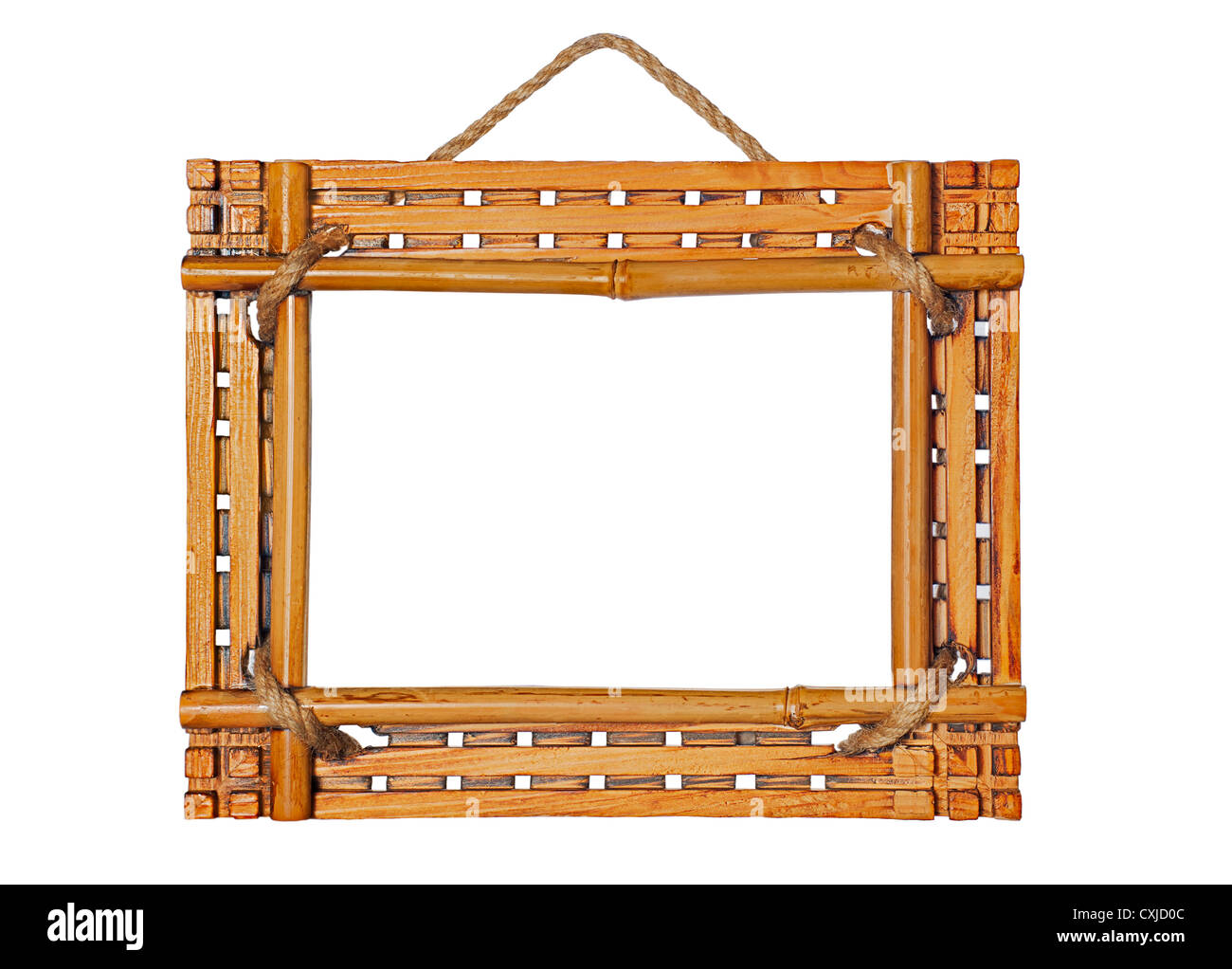 bamboo photo frame isolated on white background Stock Photo - Alamy