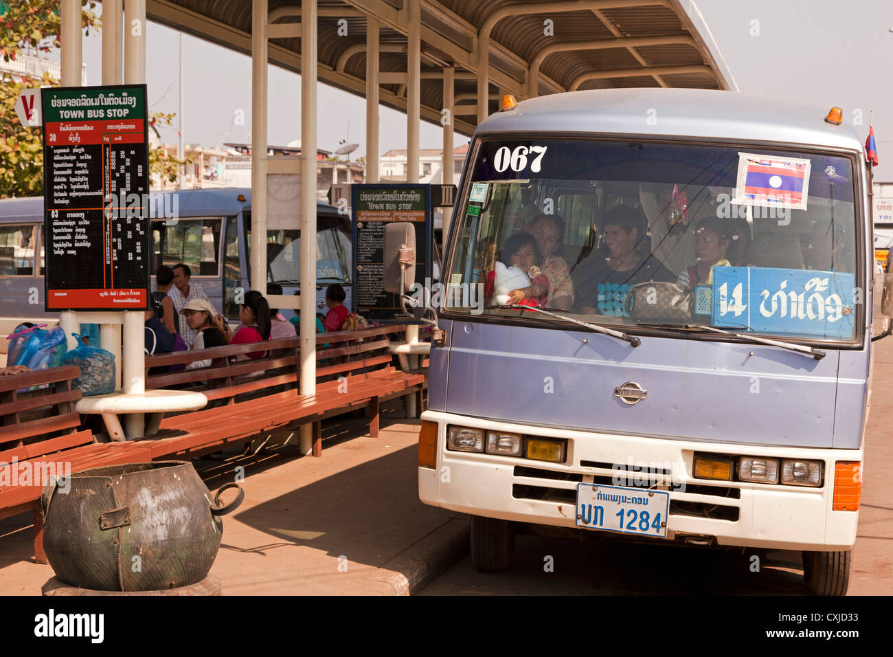 Bus station, Vientiane, Laos Stock Photo - Alamy