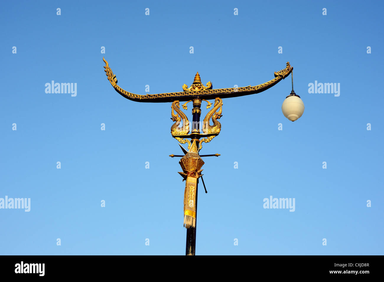 Thai style antique lamp with blue sky in north Thailand Stock Photo - Alamy