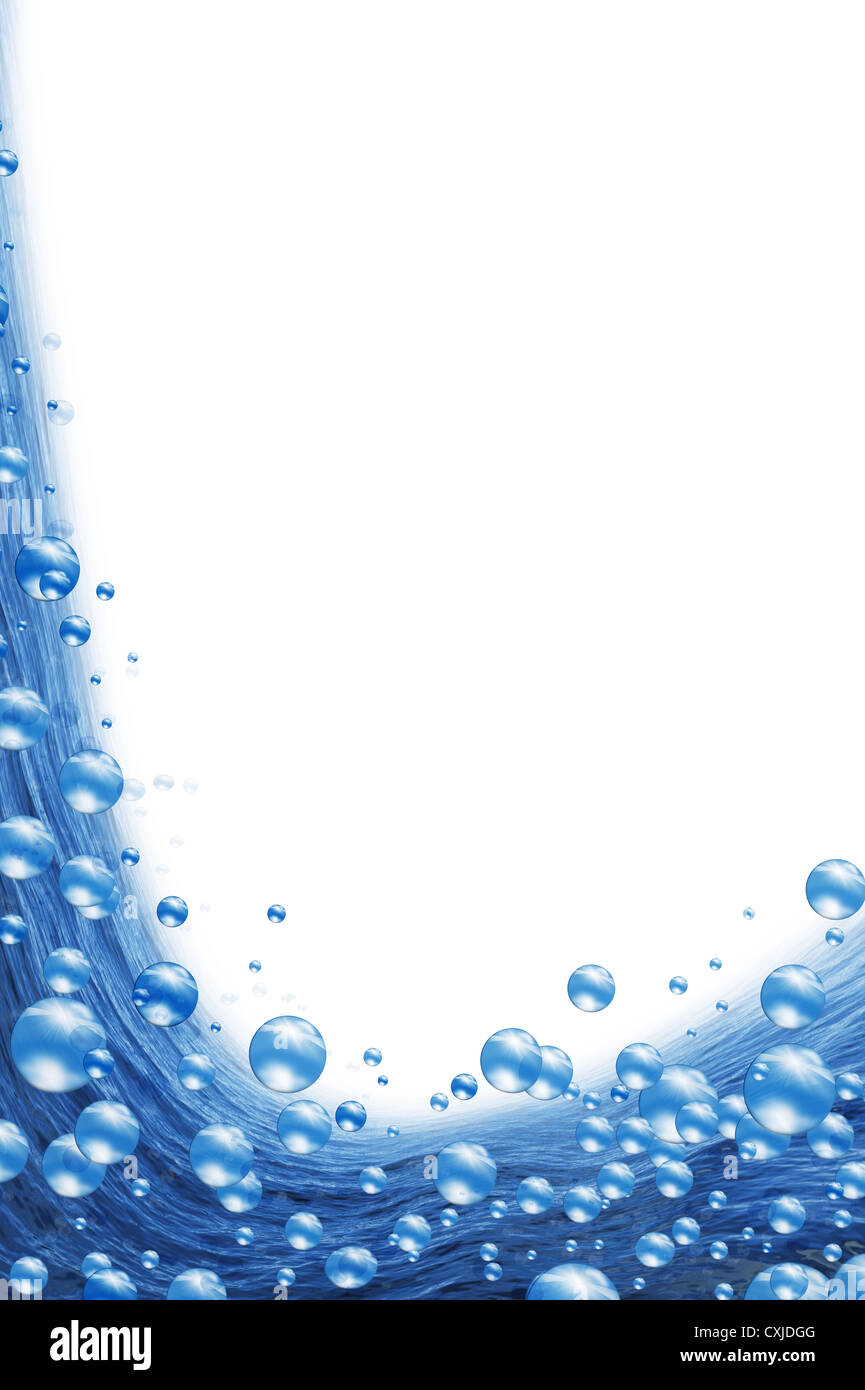 bubbles and wave water. Isolated on white background Stock Photo - Alamy