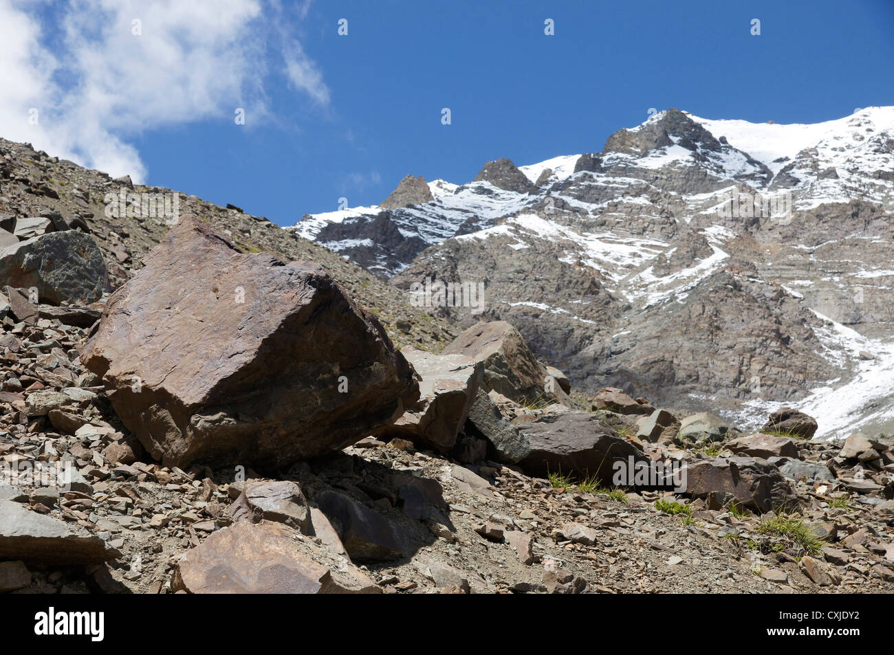 landscape near suraj tal lake, manali-leh highway, lahaul and spiti ...