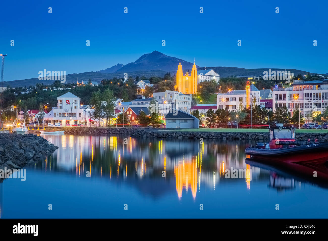 Summer evening in Akureyri Iceland Stock Photo - Alamy