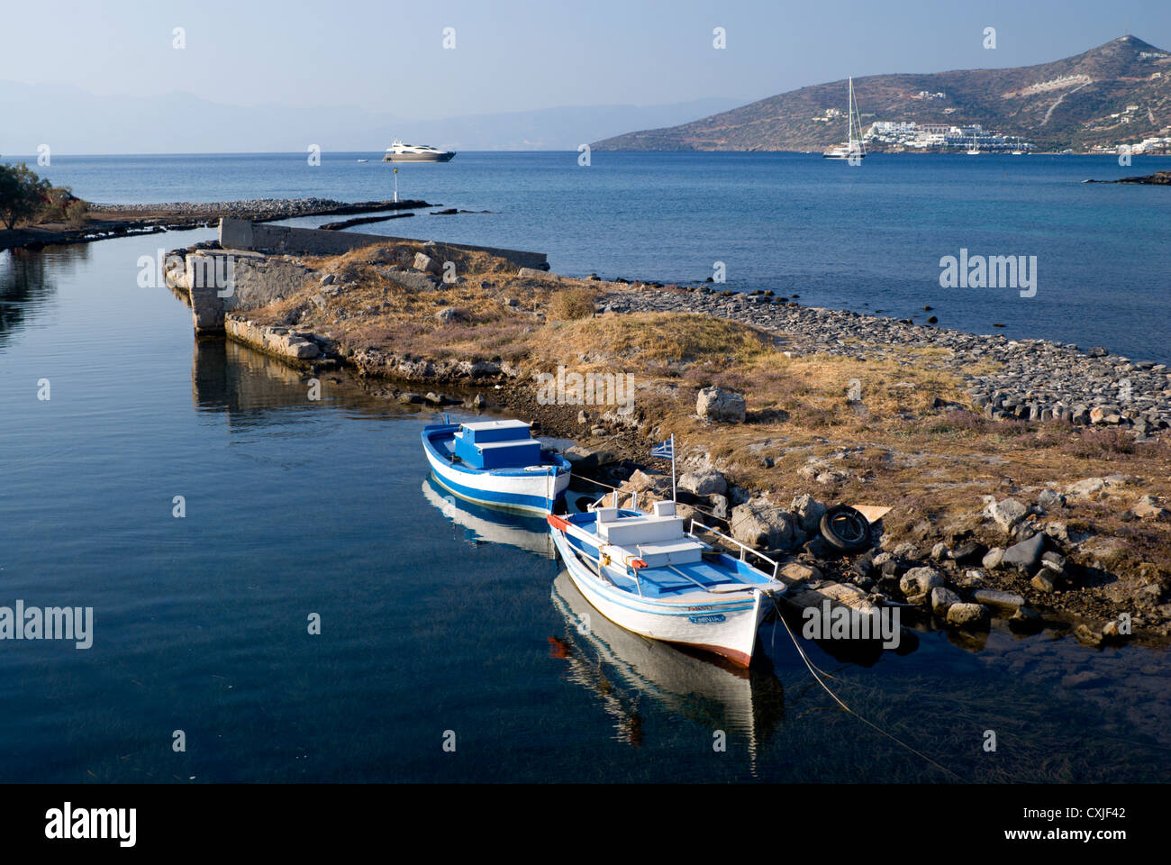 Crete greece canal boat hi-res stock photography and images - Alamy