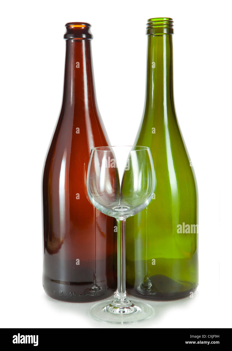 Two bottles and glass Stock Photo - Alamy