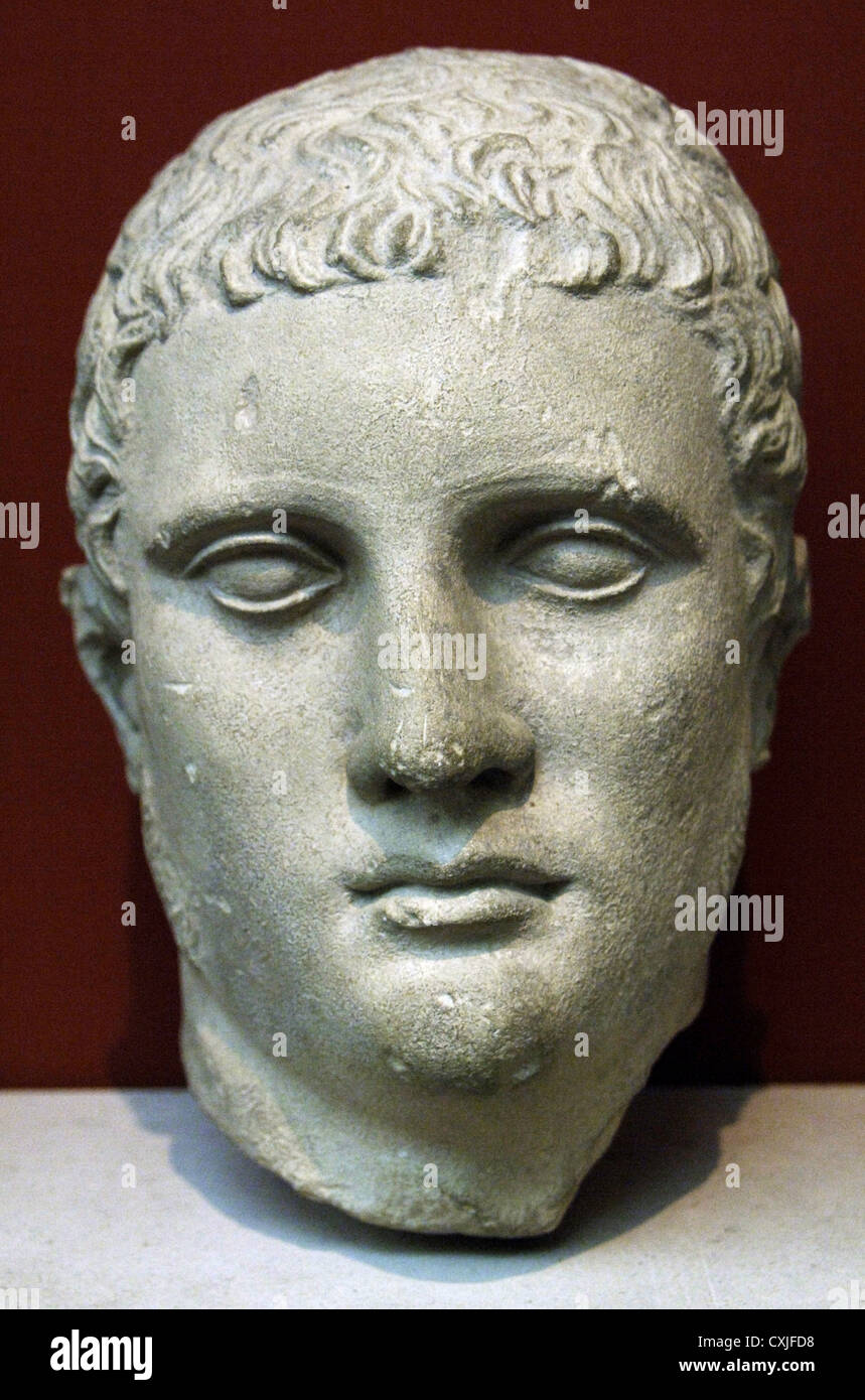 Head from a statue of devout man. Limestone. Sculpted in Cyprus about ...