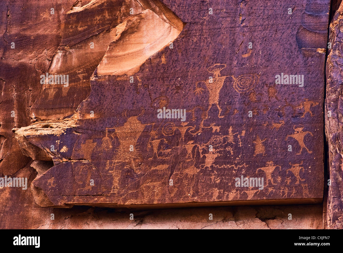 Petroglyphs on Potash Road along Colorado River between Canyonlands ...