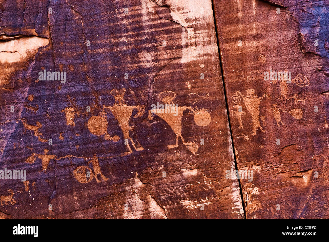 Petroglyphs on Potash Road along Colorado River between Canyonlands ...