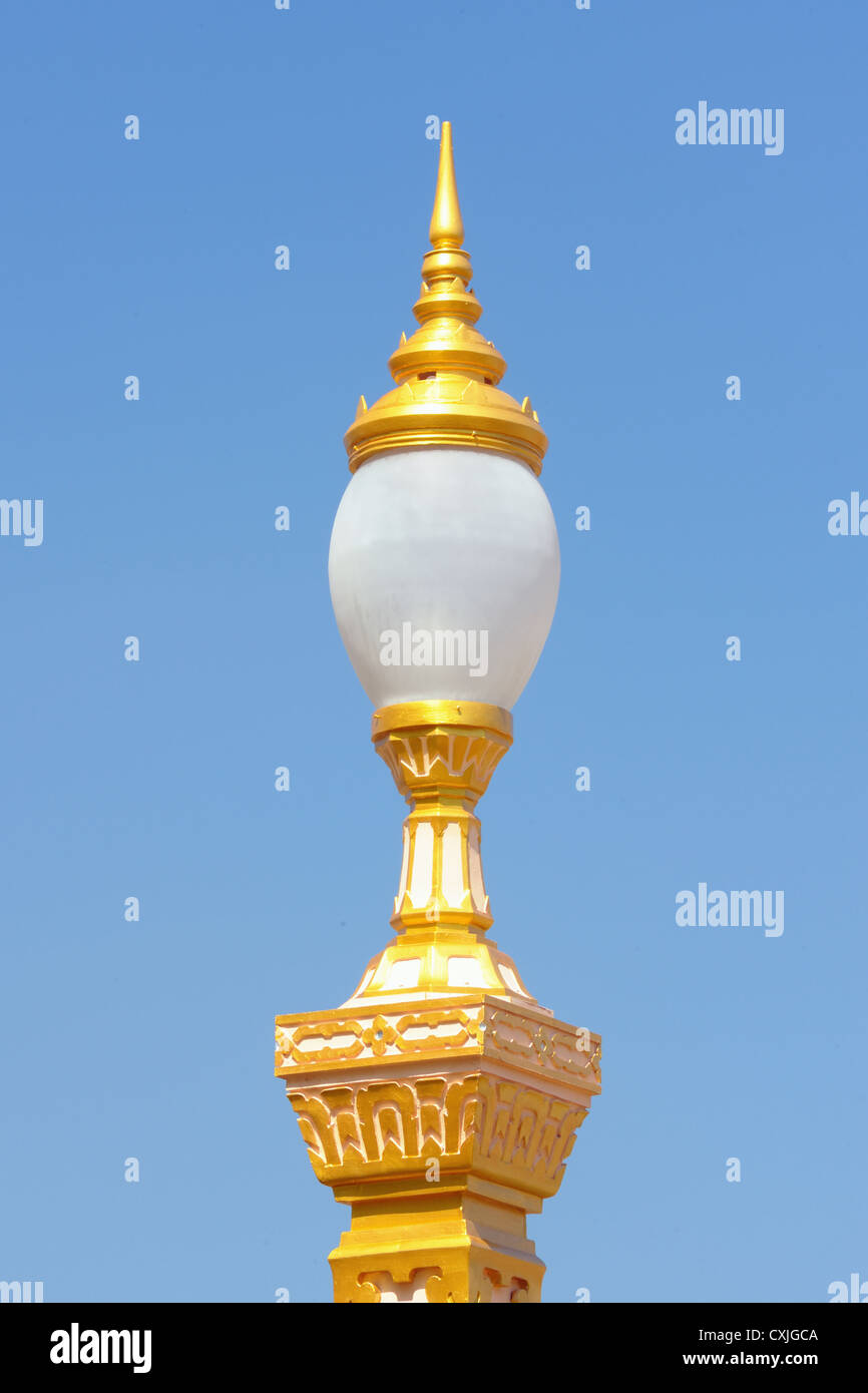 Thai antique lamp with blue sky.This vintage Thai styled for decorated ...