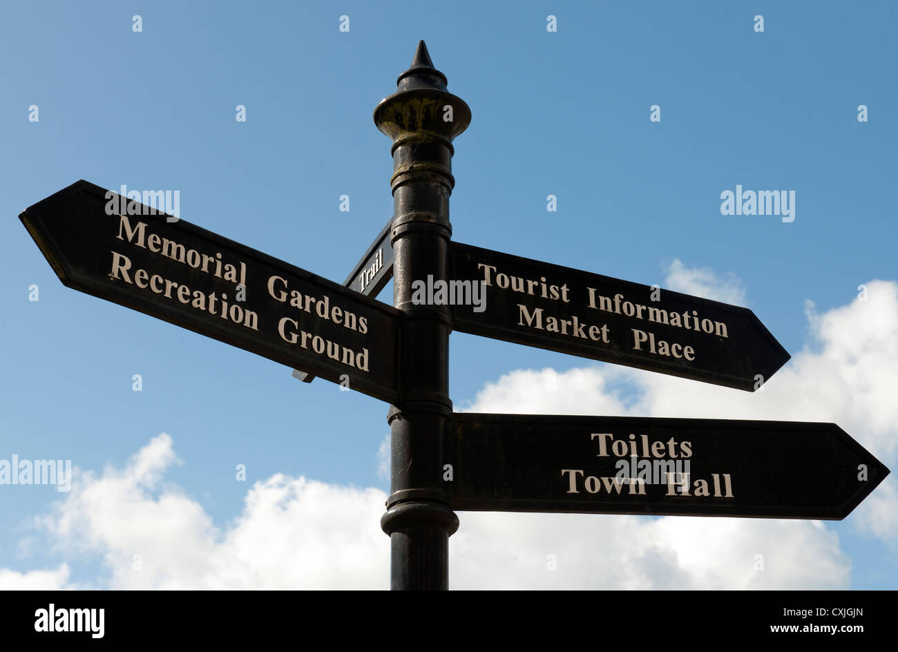 Direction finger post Ashbourne, Derbyshire, England, UK Stock Photo ...
