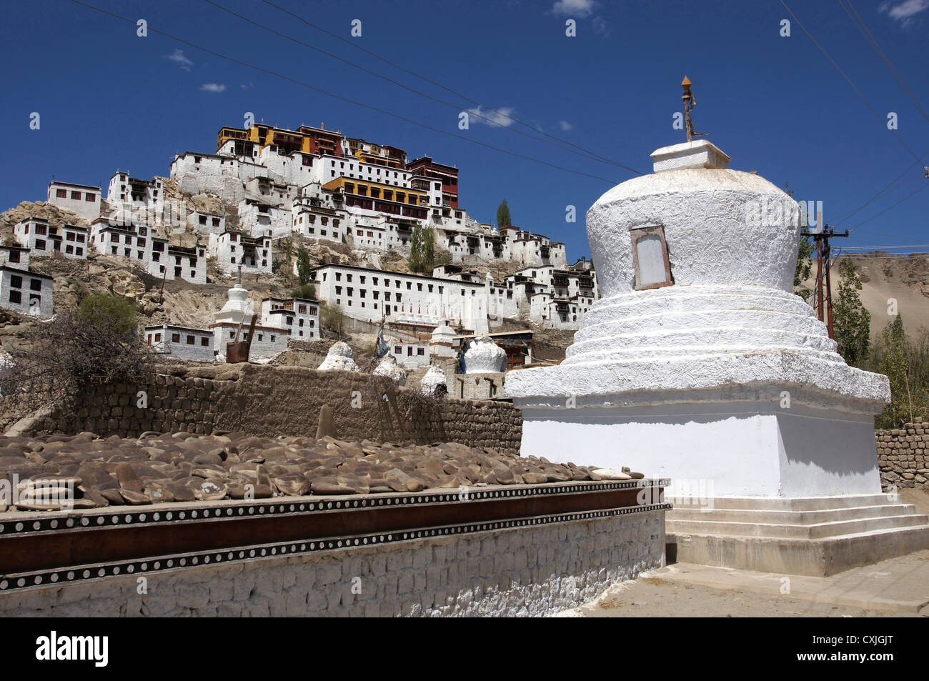 chorten and thikse monastery, manali-leh highway, jammu and kashmir ...