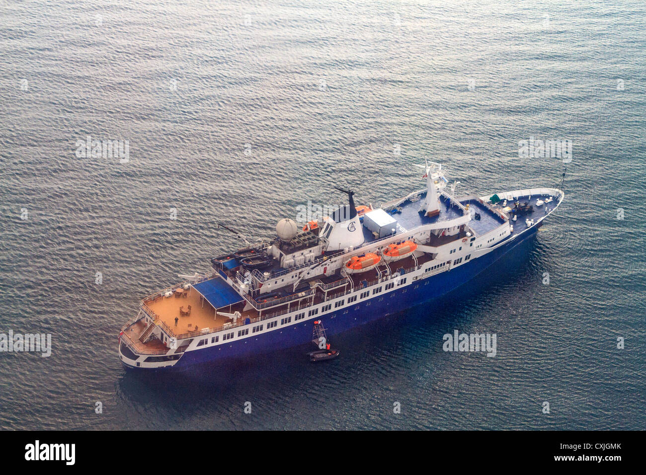 Adventure Canada's cruise ship, Clipper Adventurer at anchor off ...