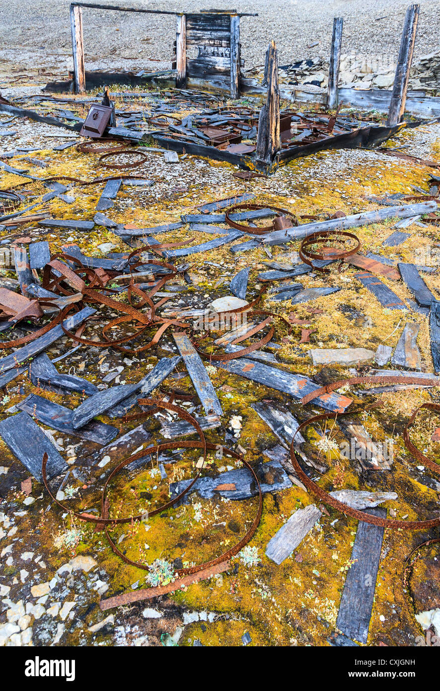 Remains of storehouse on Beechey Island in Canadian high arctic, built ...