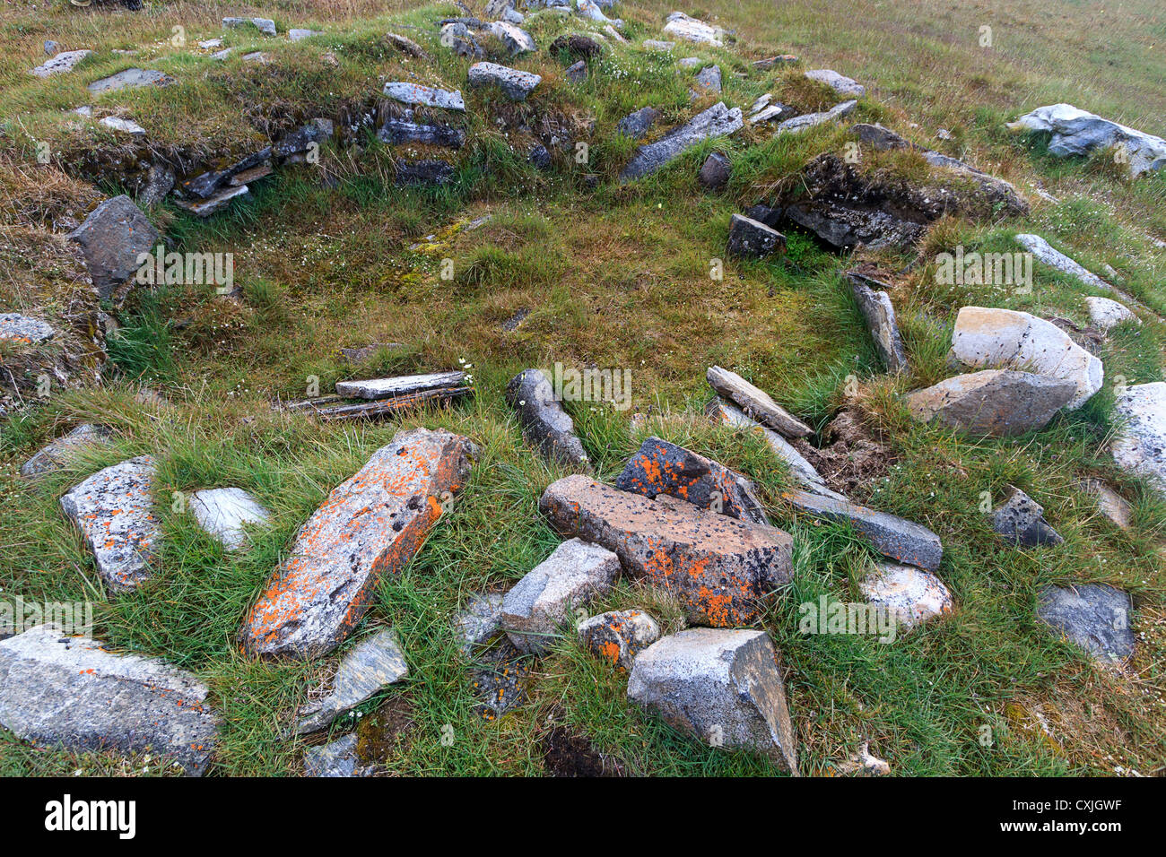 Thule home site on Devon Island near Dundas Harbour, Nunavut, Canada ...