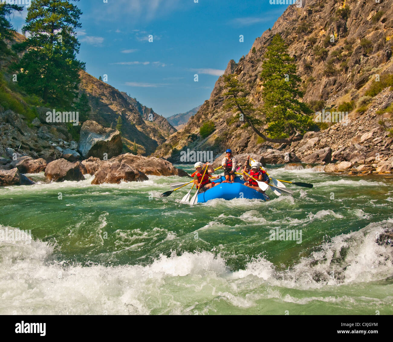 Whitewater rafting on the Middle Fork of the Salmon River through deep ...