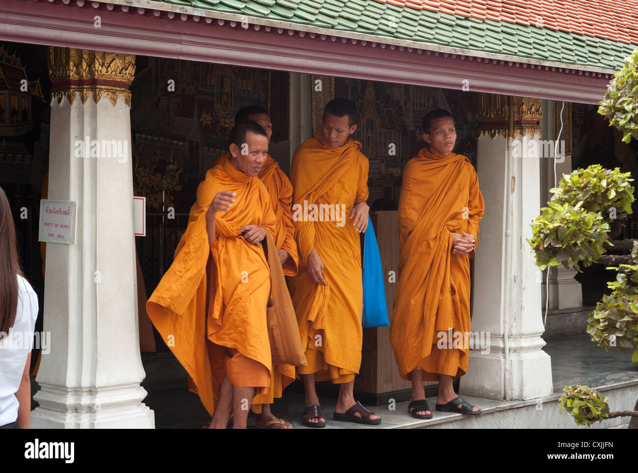 Thai Buddhist Monks at the Grand Palace of Bangkok Thailand Stock Photo ...