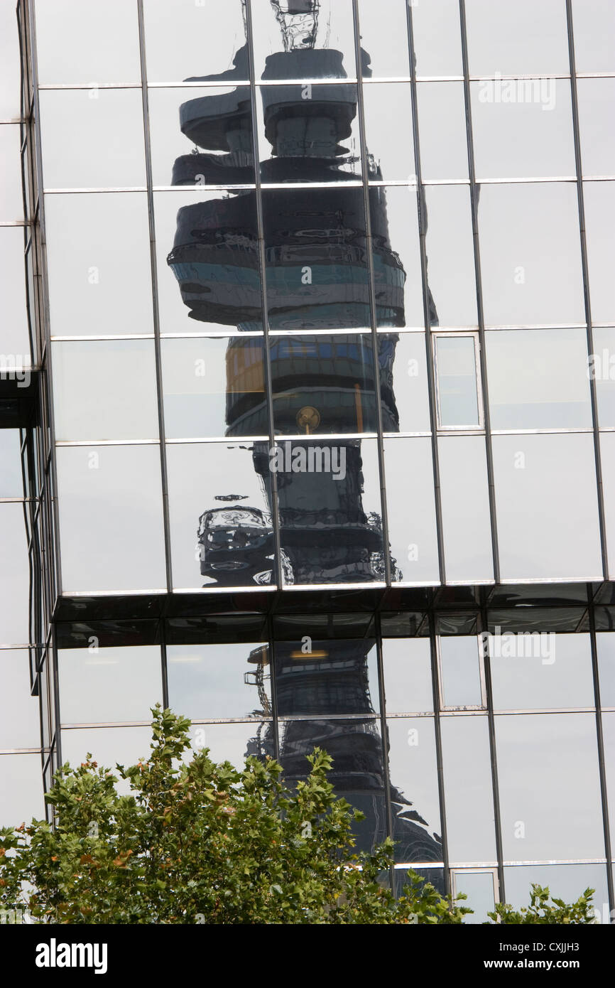 bt british telecom tower reflected in building, Euston, London Stock ...