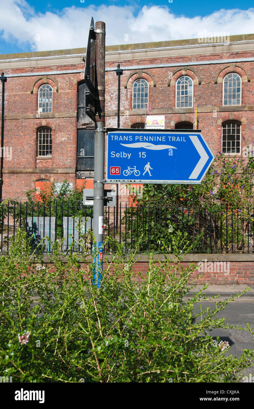 Trans Pennine Trail sign in York Stock Photo - Alamy