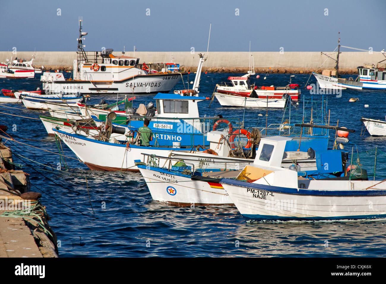 Fishing boats in the harbour, Sagres, Algarve, Portugal Stock Photo - Alamy
