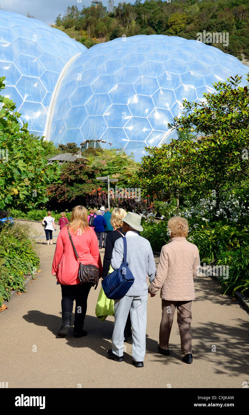 Visitors at The Eden Project in Cornwall, England, UK Stock Photo - Alamy