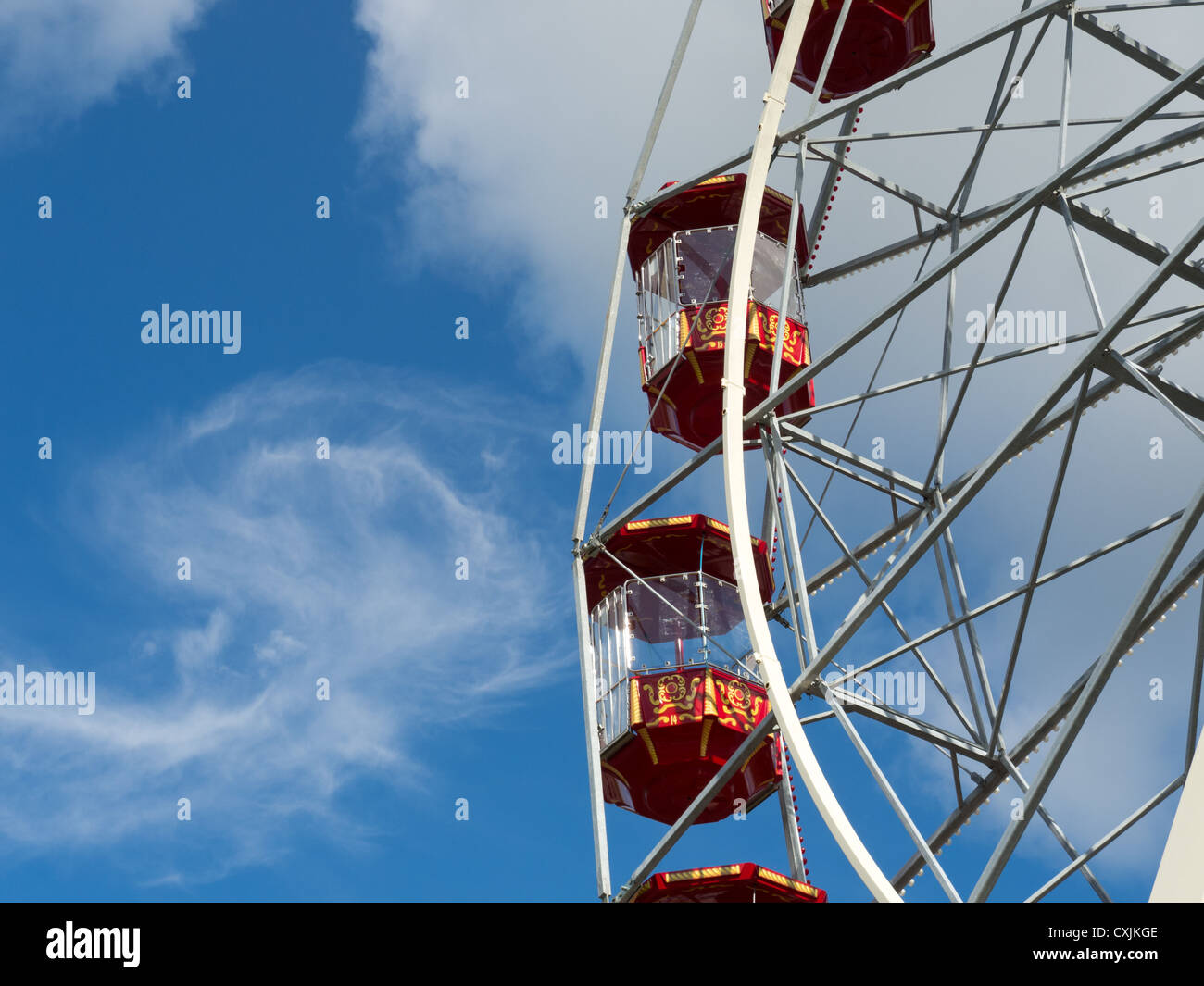 The large Ferris Wheel at Folly Farm in Wales. Showing the enclosed ...