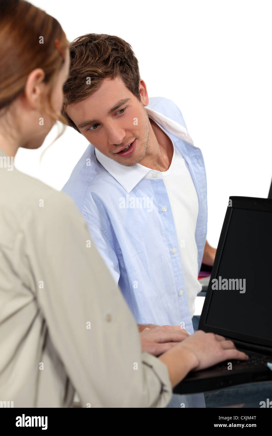 students using laptop Stock Photo - Alamy