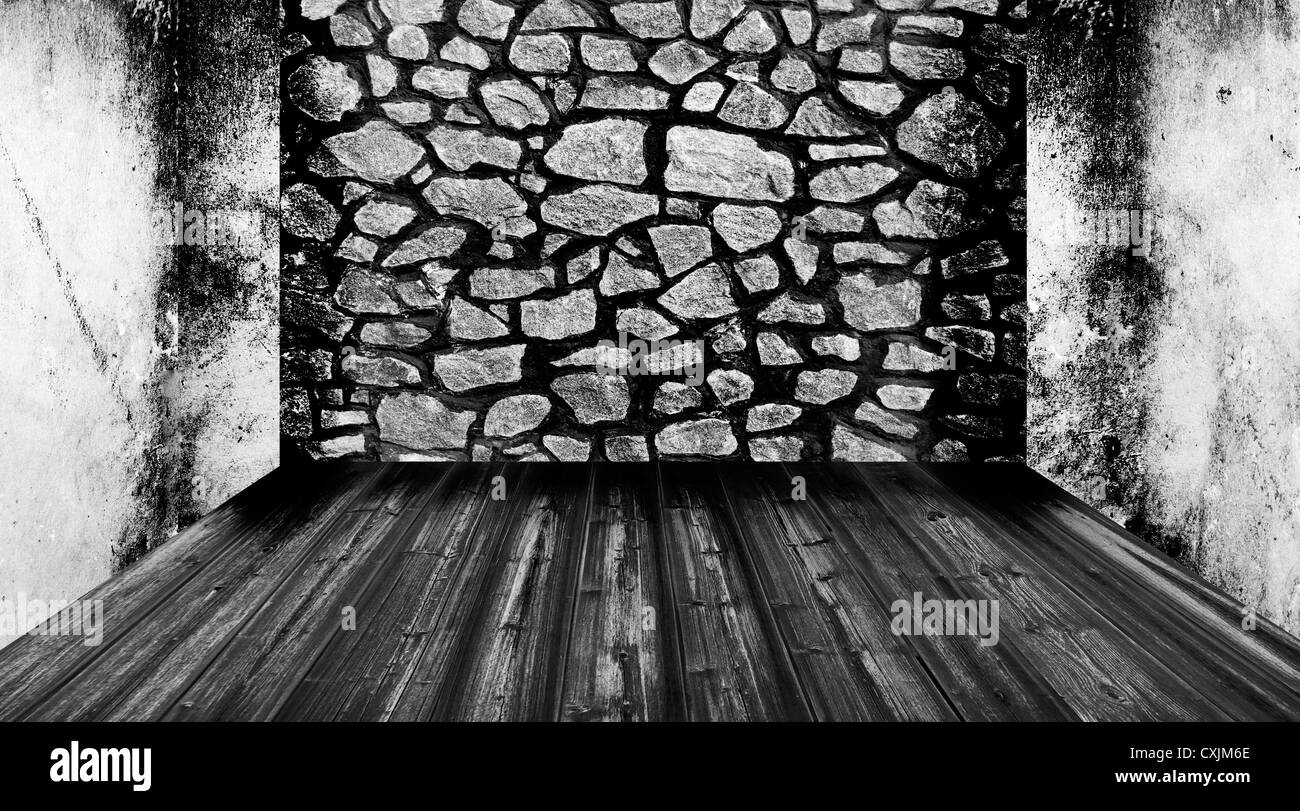 Interior wooden interior house Black and White Stock Photos & Images ...