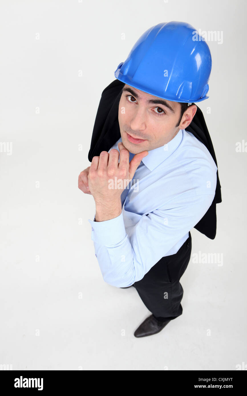 construction manager thinking Stock Photo - Alamy