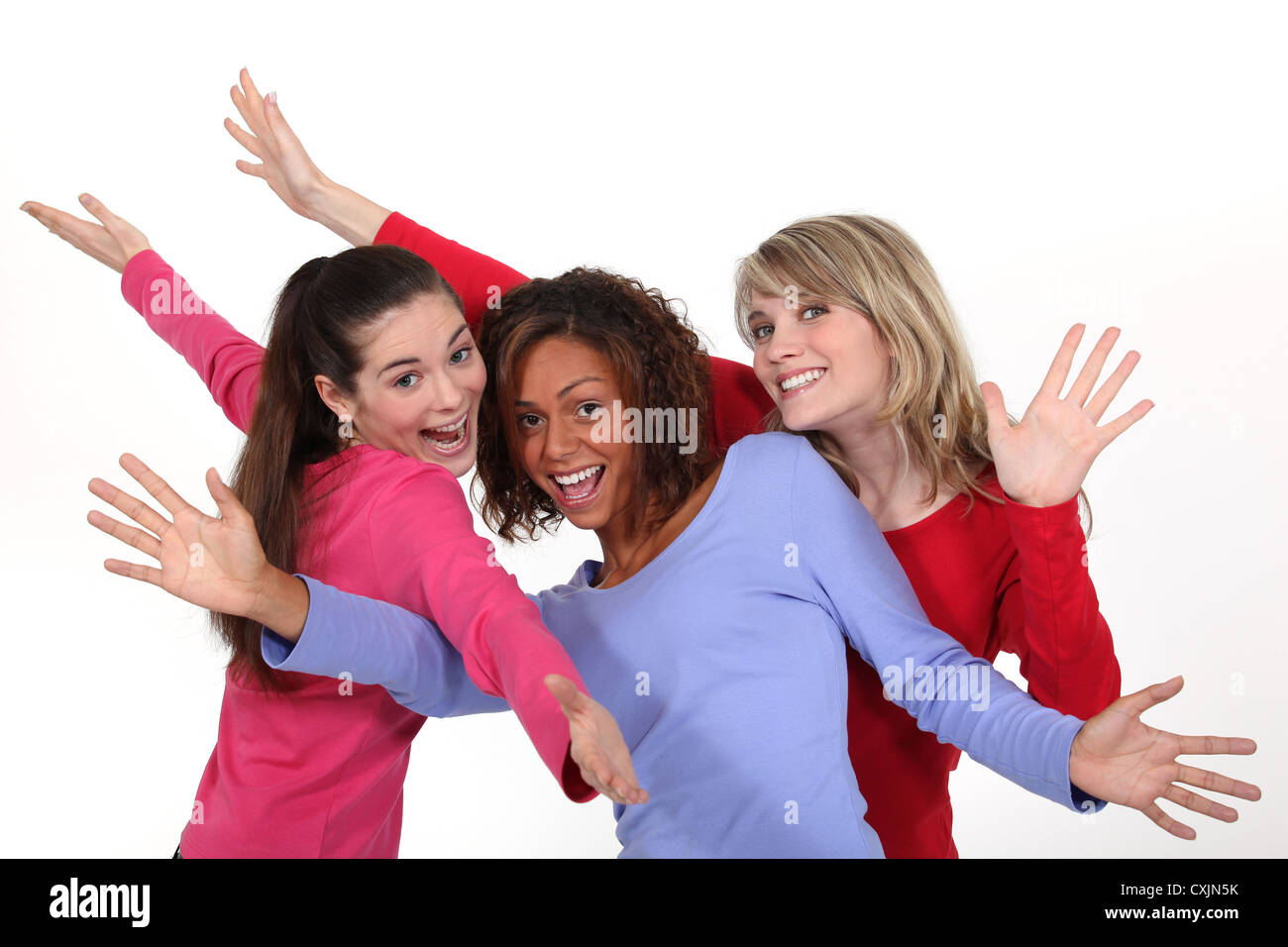 Portrait of three friends Stock Photo - Alamy