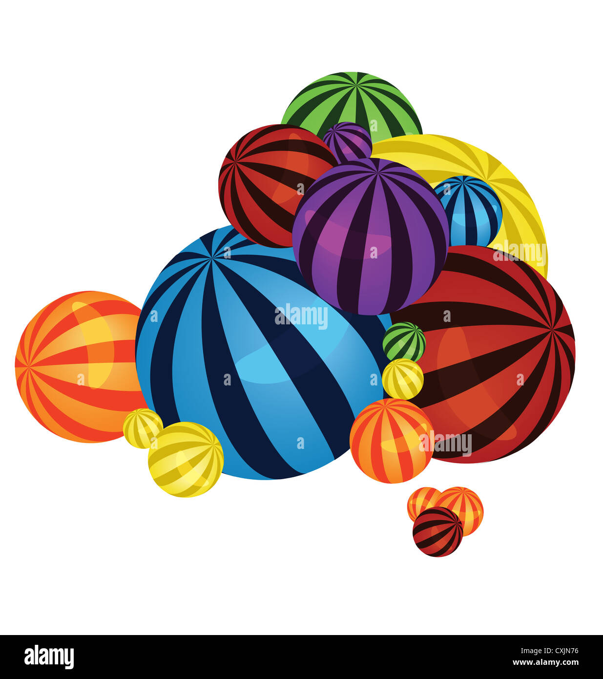 Vector illustration of many colorful balls pile Stock Photo - Alamy