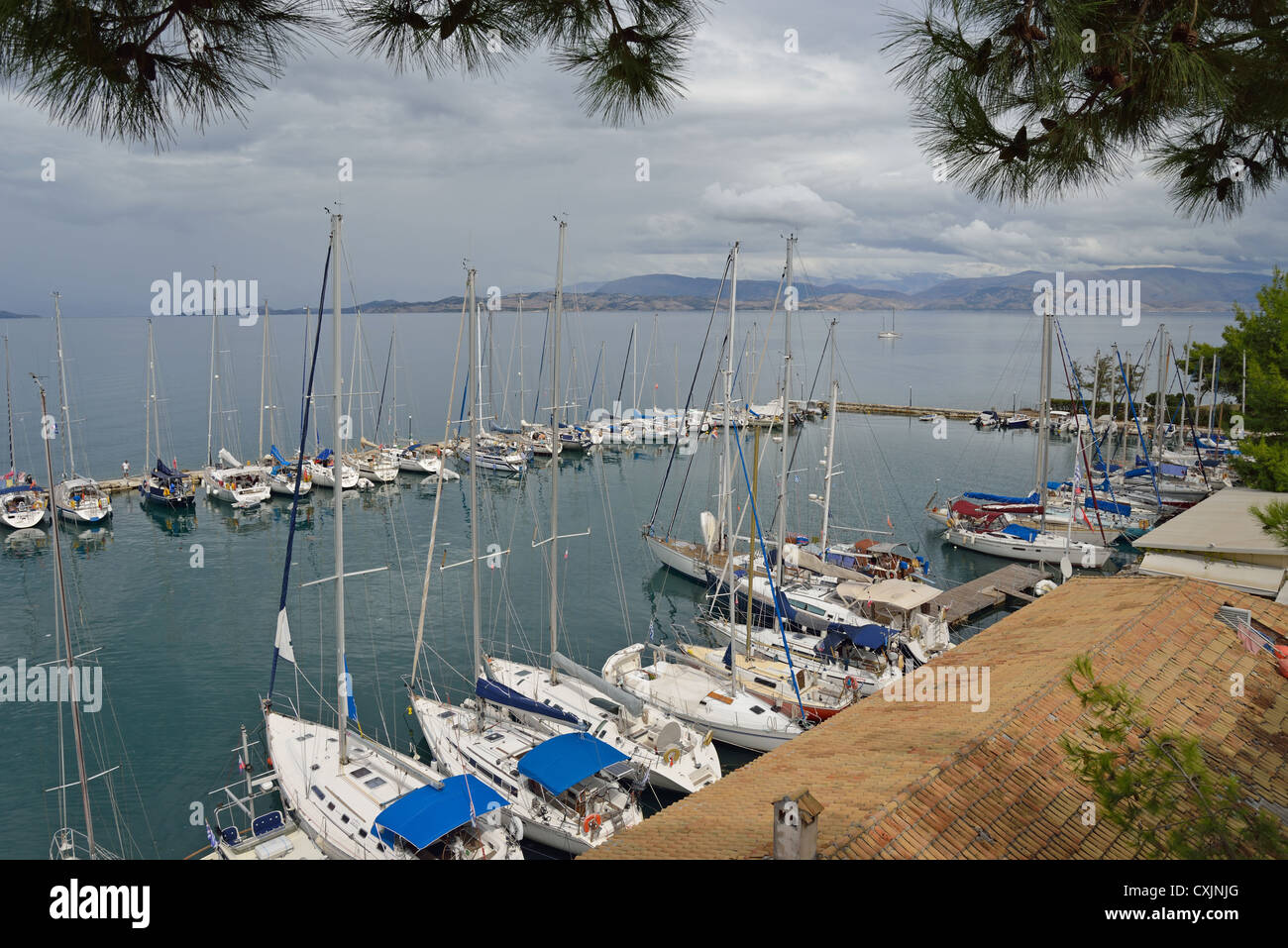 Boat harbour by Paleo Frourio (Old Fortress), Corfu Old Town, Kerkyra ...