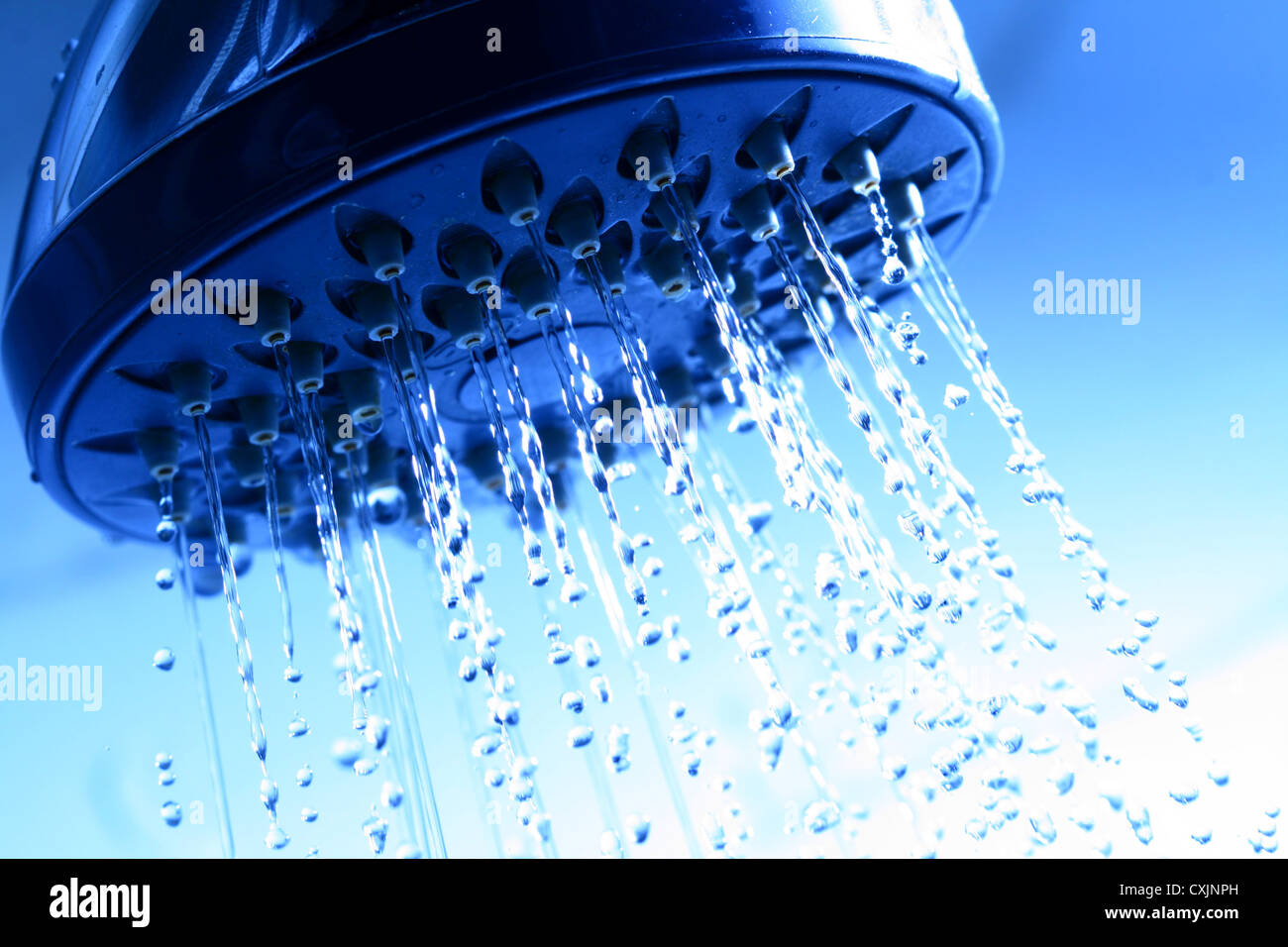 fresh shower clean blue water jet Stock Photo - Alamy