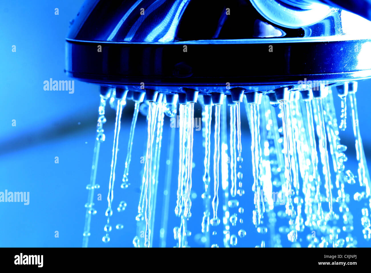 fresh shower clean blue water jet Stock Photo - Alamy